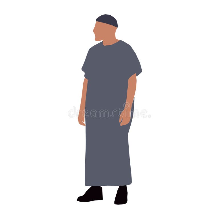 Flat Style Illustration of Arabic Man in Traditional Outfit, Arabic Man ...