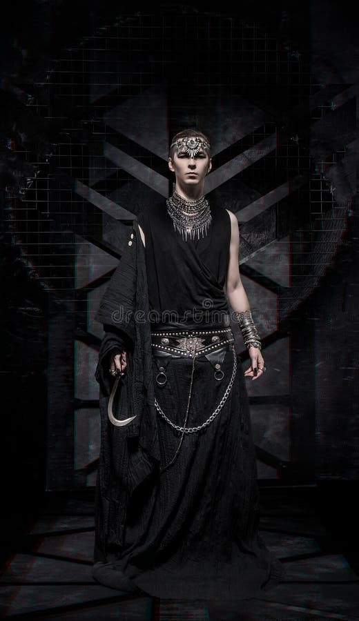 Model Man in Fantasy Costume Stock Photo - Image of mysterious, costume ...