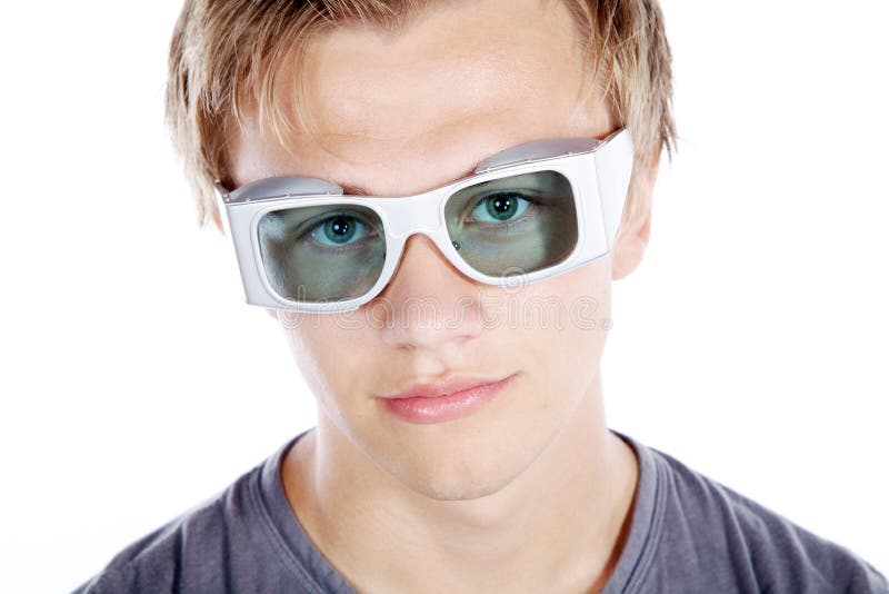 Model Man Looks with Safety Goggles Stock Image - Image of physician ...