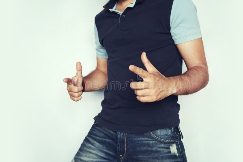 Model Man Pointing Forward with Both Hands, Choosing You Stock Image ...