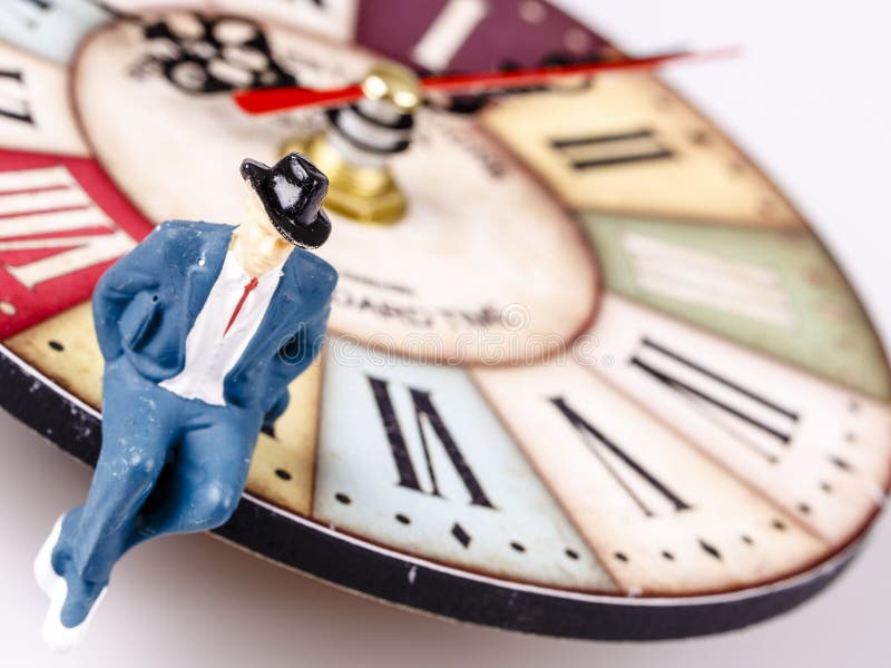 Model of Man Sitting on Beautiful Old Clock Stock Image - Image of aged ...