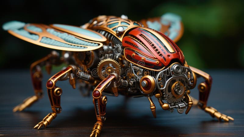 A Model of a Mechanical Insect with Gears and Wheels, AI Stock ...