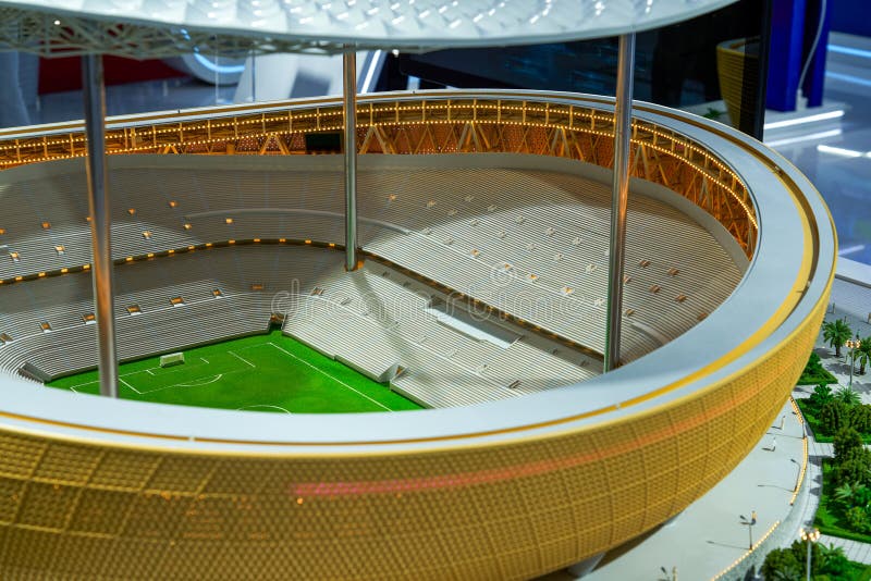 Model of a Modern Football Field Stadium Editorial Stock Photo - Image ...
