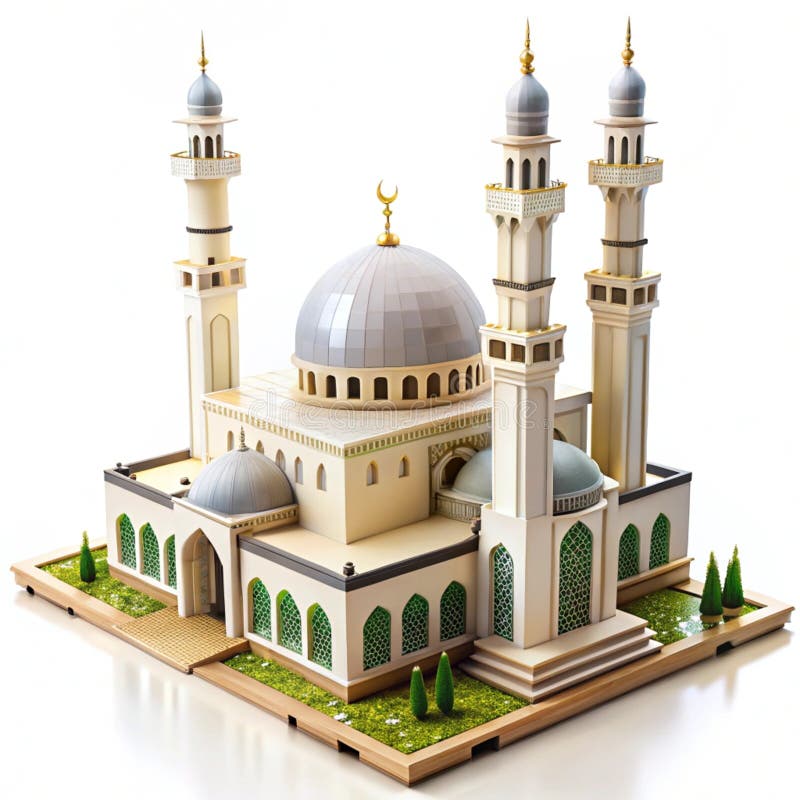 Model of modern mosque stock illustration. Illustration of contemporary ...