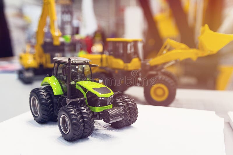 Model Modern Tractors Standing on Display at Exhibition Stock Photo ...