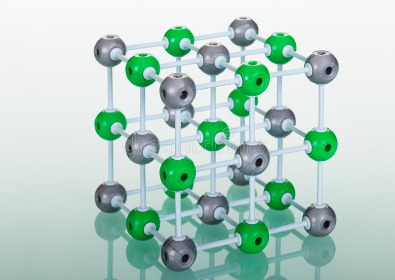 Model of NaCl Molecular Structure Stock Illustration - Illustration of ...