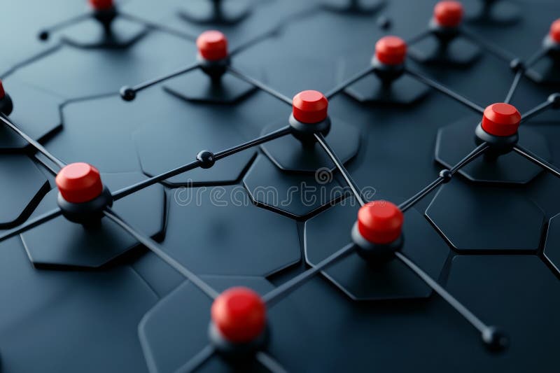 A Model of a Molecular Structure with Red and Black Elements, Displayed ...
