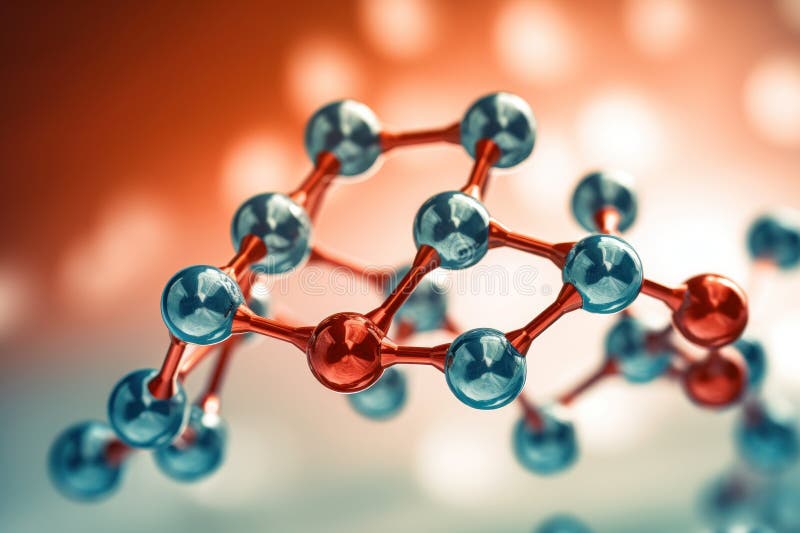 Model of a Molecule Close Up Stock Illustration - Illustration of ...