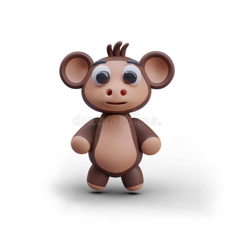Model of Monkey. Front View on Toy for Kids Stock Vector - Illustration ...