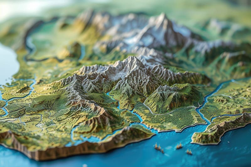 A Model of a Mountain Range on a Table, a Detailed Map of Middle-earth ...