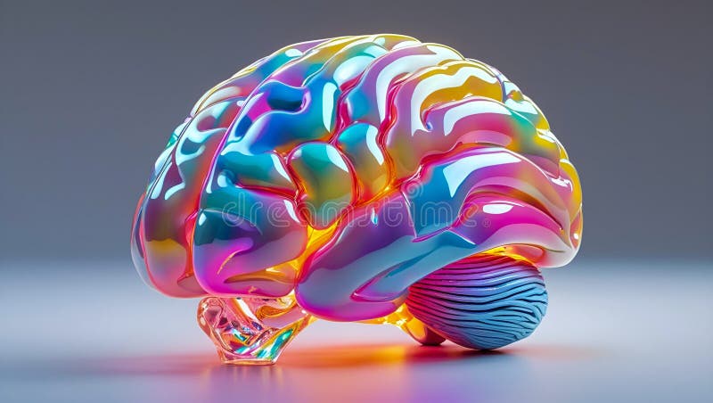 Model of the Multi-colored Human Brain Stock Photo - Image of model ...