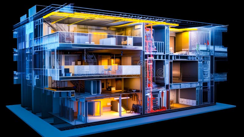 Model of Multi - Story Building with Multiple Floors and Balconies ...