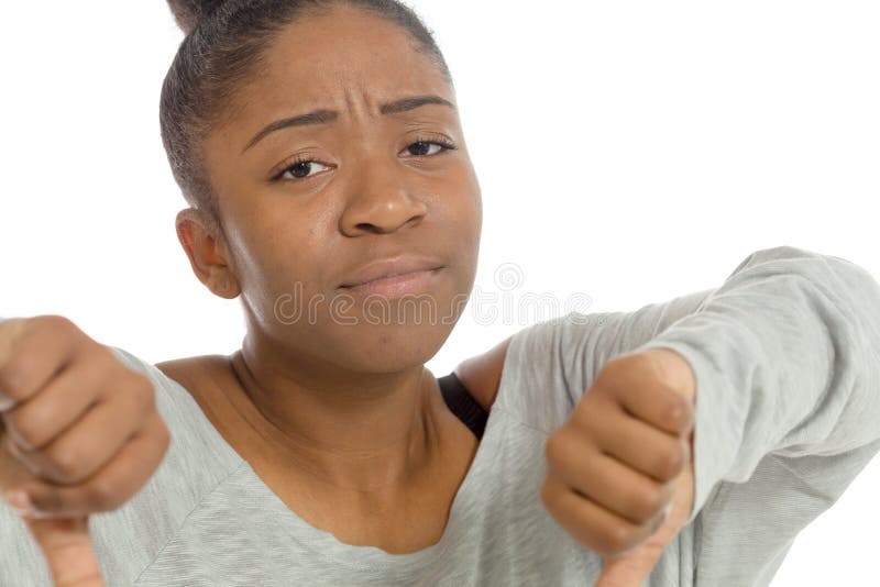 Model negative thumbs down stock image. Image of headshot - 54590023