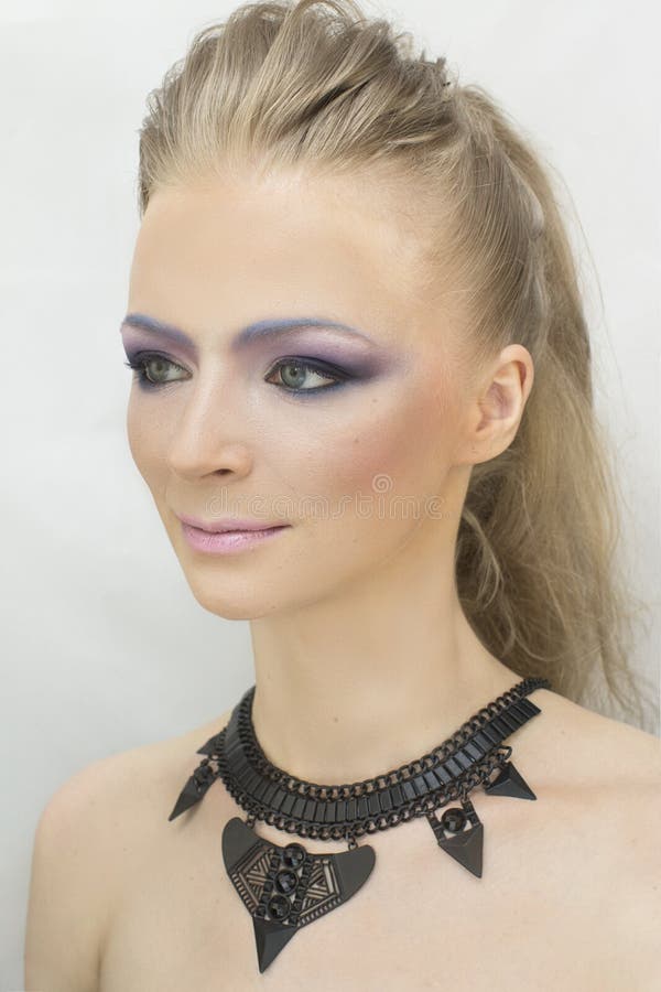 Model with nice make up stock image. Image of young, lips - 74347547