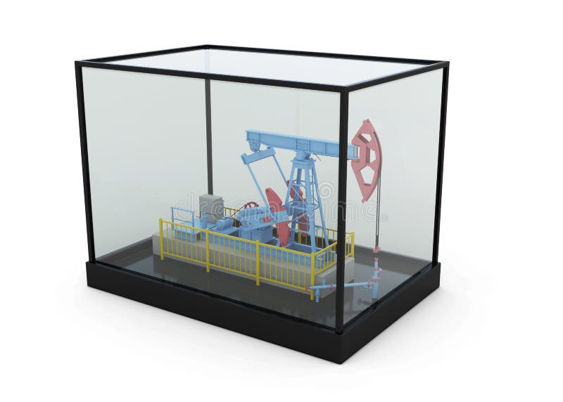 Model of the Oil Pump in a Glass Box Stock Illustration - Illustration ...