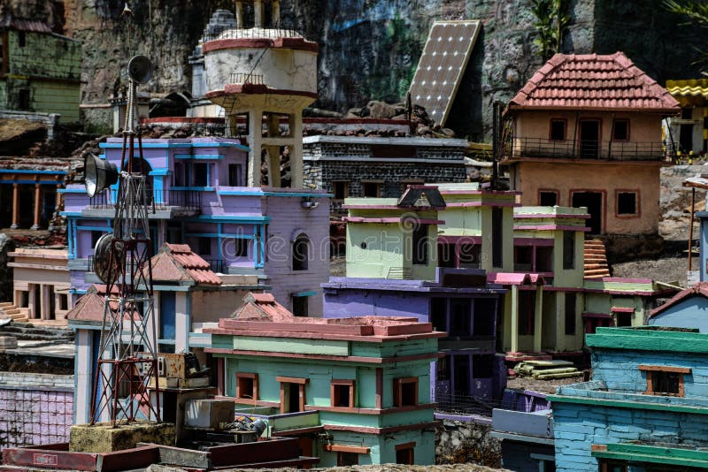 Model of a Old Indian Village in the Museum Editorial Photography ...