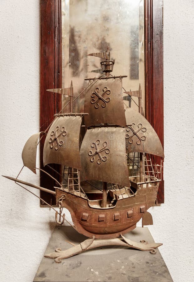 Model of an Old Sailing Ship Stock Image - Image of brown, antique ...