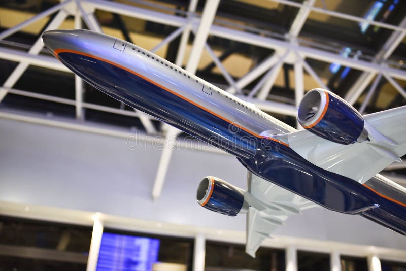 Model of a Passenger Plane at the Airport Stock Image - Image of ...