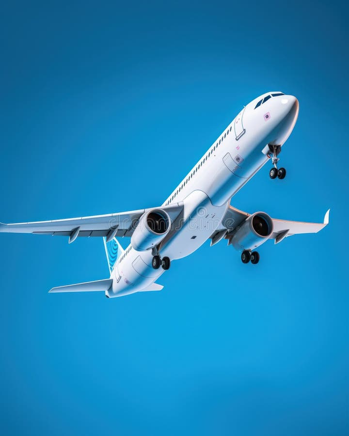 Model of a Passenger Plane on a Blue Background Stock Illustration ...