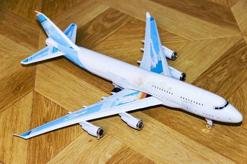 Model of Passenger Plane on Wooden Background Editorial Photography ...