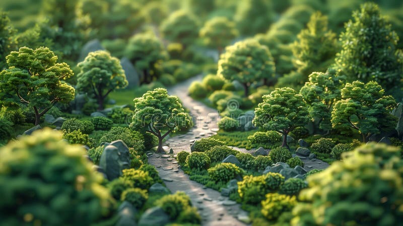 Model of a Path through a Green Forest Stock Photo - Image of handmade ...