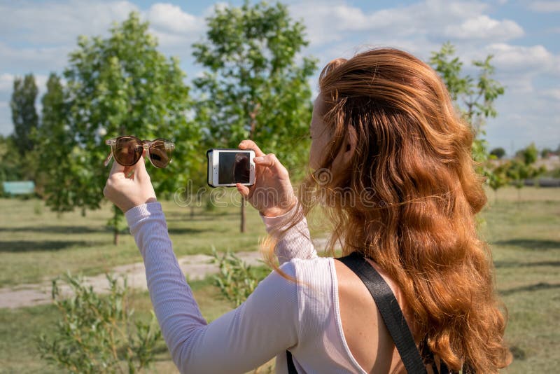 Model Photographing Themselves with Smartphone Stock Photo - Image of ...