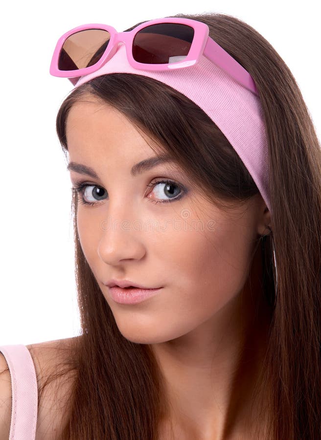Model in pink sun-glasses stock photo. Image of beautiful - 7323480