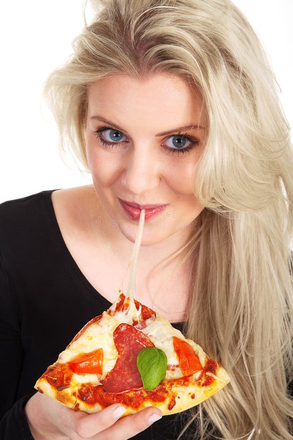 Model with pizza stock photo. Image of caucasian, female - 38755956