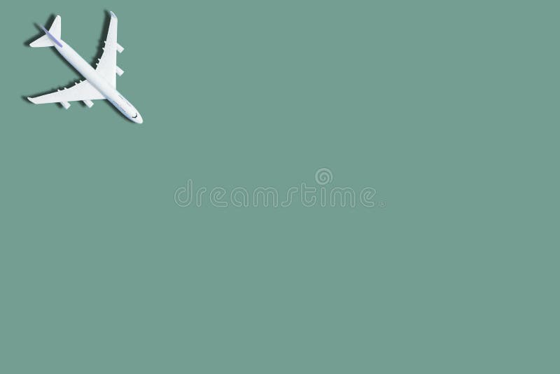 Model Plane,airplane on Green Color Background. 3d Rendering Stock ...