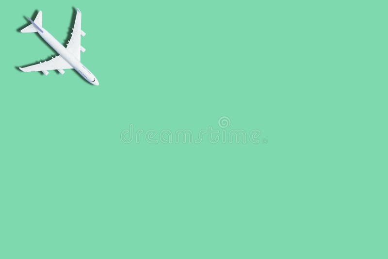 Model Plane,airplane on Green Color Background. 3d Rendering Stock ...