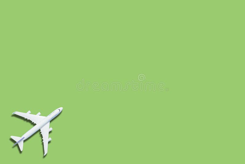 Model Plane,airplane on Green Color Background. 3d Rendering Stock ...