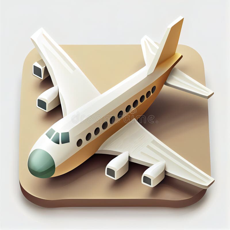 A Model of a Plane on a Wooden Surface with a Shadow of the Plane on ...