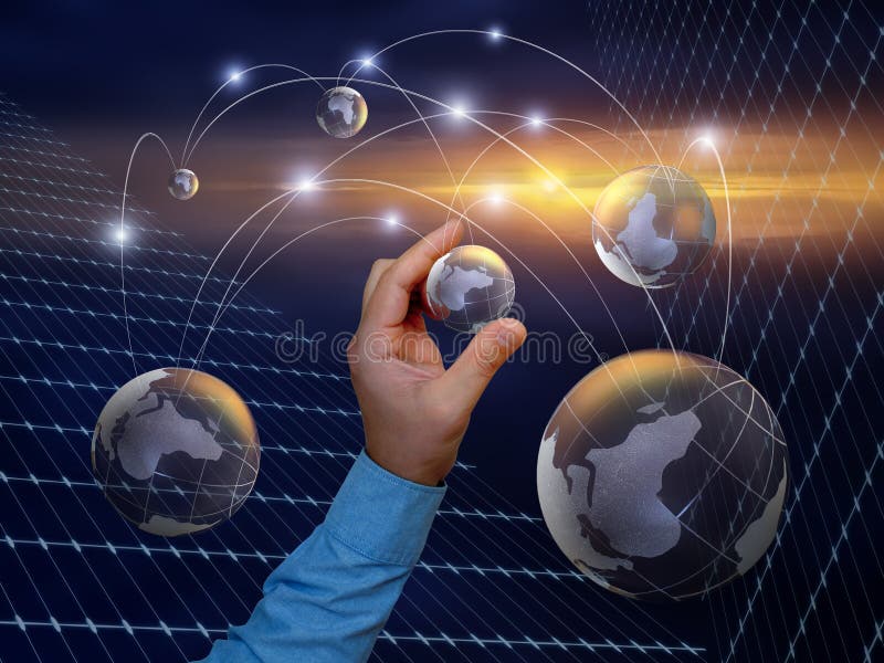 Model of the Planet in the Human Hand Against the Backdrop of the ...