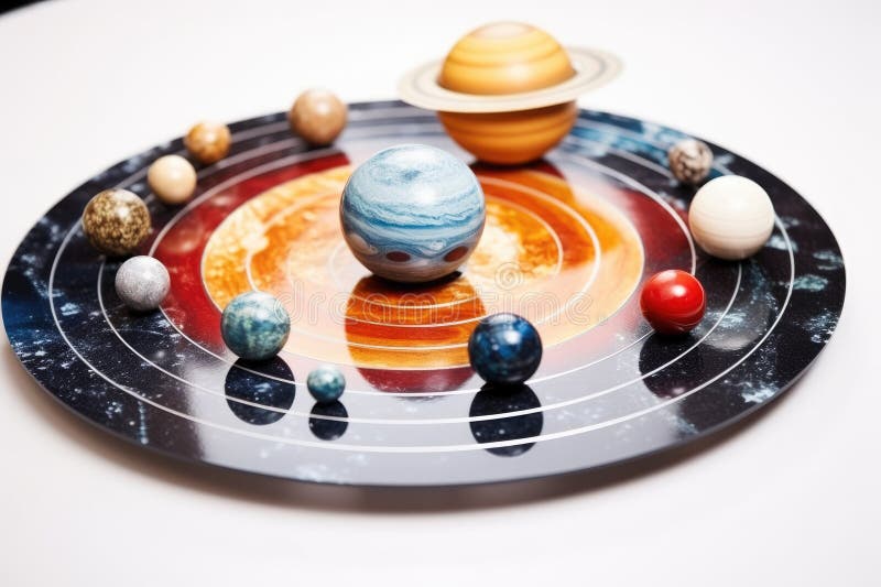 Model Planetary System Showing Elliptical Orbits Stock Photo - Image of ...