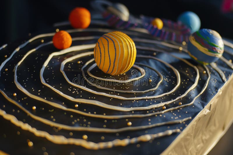 Model of a Plasticine Solar System with Planets in Orbit Stock Image ...