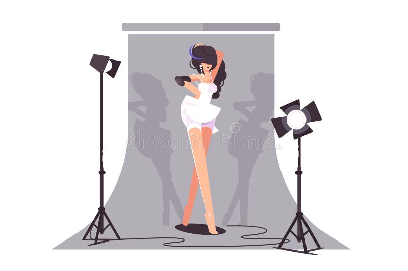 Model Posing for Photos stock vector. Illustration of design - 322343776