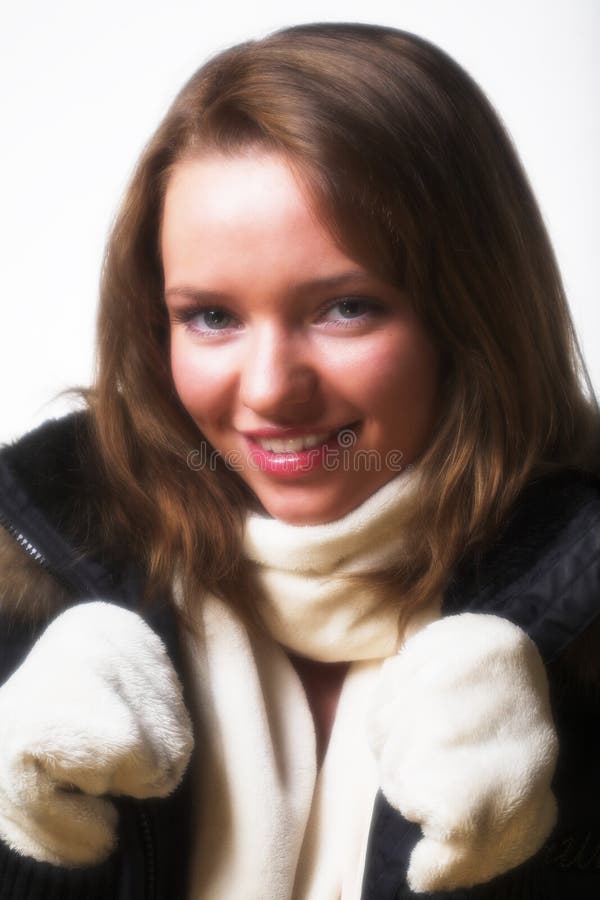 Model Posing in Winter Clothes. Stock Image - Image of looking, model ...