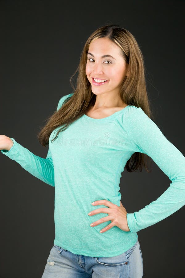 Model Presenting Showcasing with Hand Stock Photo - Image of girl ...