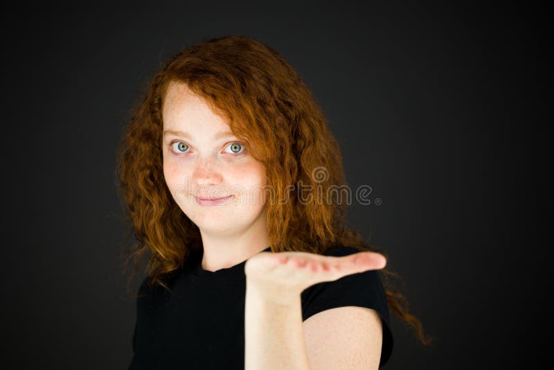 Model Presenting Showcasing with Hand Stock Image - Image of gesture ...