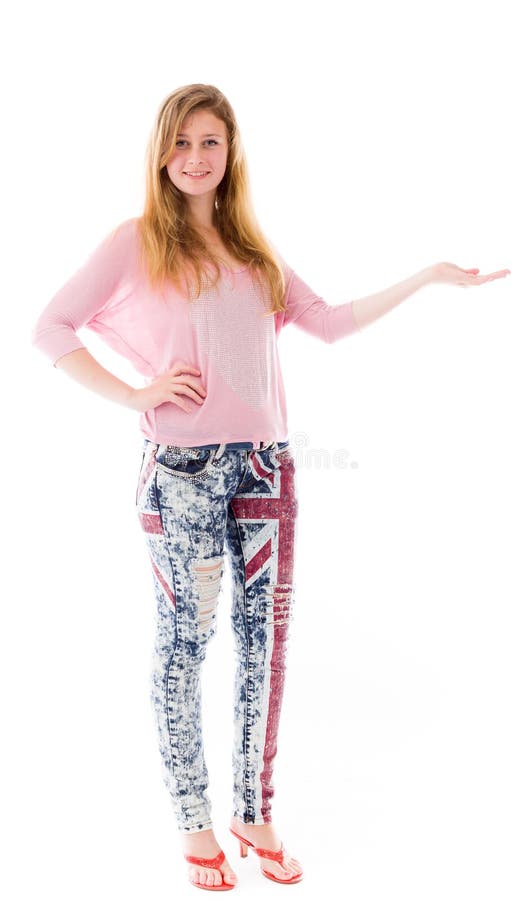 Model Presenting Showcasing with Hand Stock Image - Image of caucasian ...
