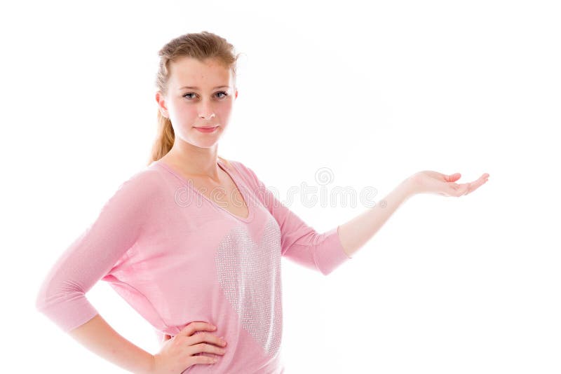 Model Presenting Showcasing with Hand Stock Image - Image of hands ...