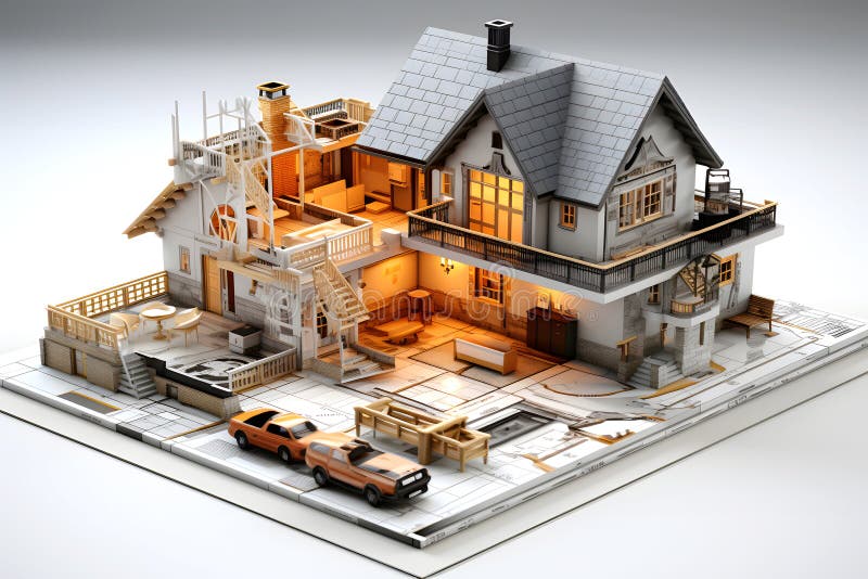Model of a Private Residential Building with Drawings and Plans on the ...