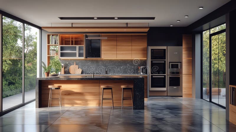 Model Realistic 3d Exploded View of Kitchen Layout Stock Illustration - Illustration of ...