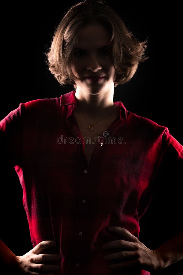 Model Red Flannel Shirt High Contrast Stock Image - Image of musician ...