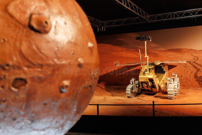 Model Representing the Planet Mars in the Solar System and Wheeled ...
