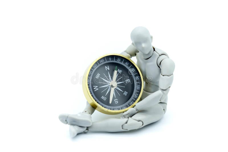 Model Robot with Compass,business and Travel Concept. Stock Photo ...