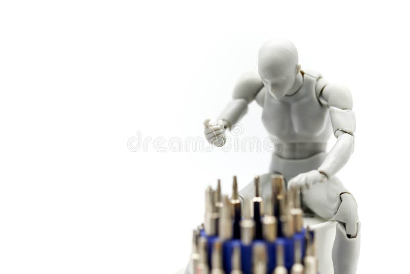 Model Robot with Mechanic Tools,technology Concept. Stock Image - Image ...
