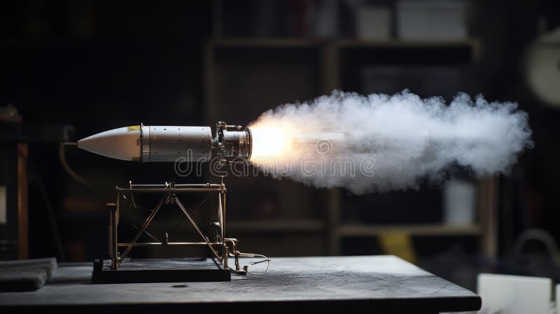 Model Rocket Engine Testing in a Workshop with Smoke and Flame Effects ...