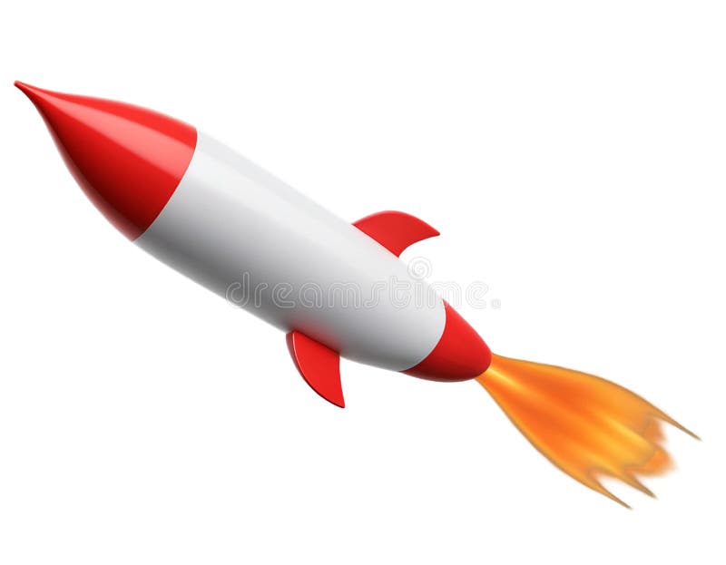 A Model of a Rocket with a Red Nose and a Round Hole at the Top ...