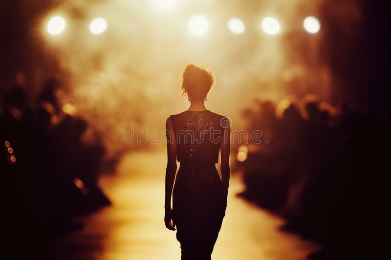 Model S First Steps on Runway: Backstage Fashion Show Stock ...